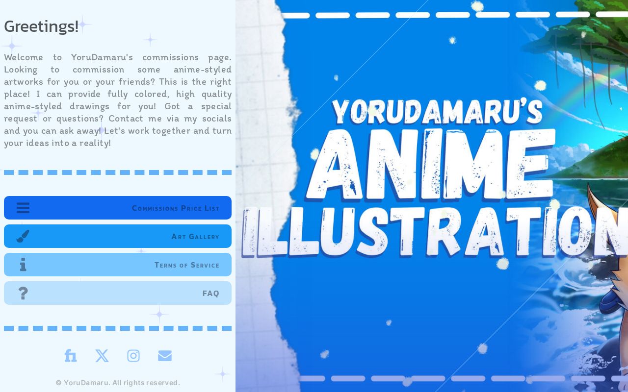 YoruDamaru Commission Carrd